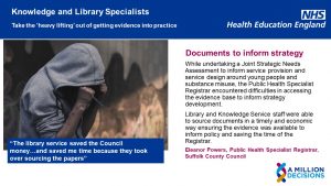 Apprentice Library Assistant - Knowledge and Library Services